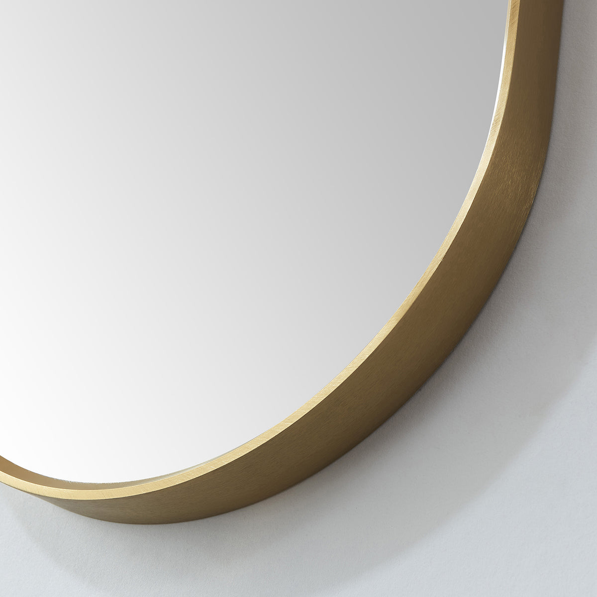 Luarca 18 in. W x 48 in. H Oval Metal Wall Mirror in Brushed Gold ...